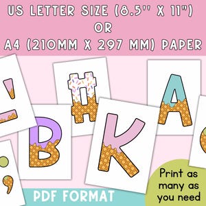 Alphabet Bulletin Board | Ice Cream Lettering | Summer Classroom Decor ...