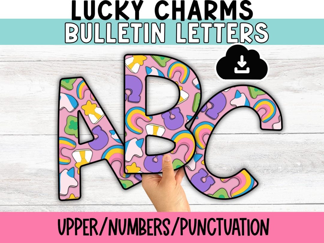 Lucky Charms Alphabet | Printable Bulletin Lettering | St Pattys ...