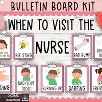 When to Visit the Nurse/7 B's Bulletin Board/door Decor Kit for Nurses ...
