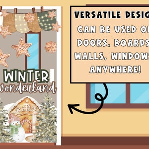 Modern Christmas Classroom Decor Printable | Boho Bulletin Board Decor ...