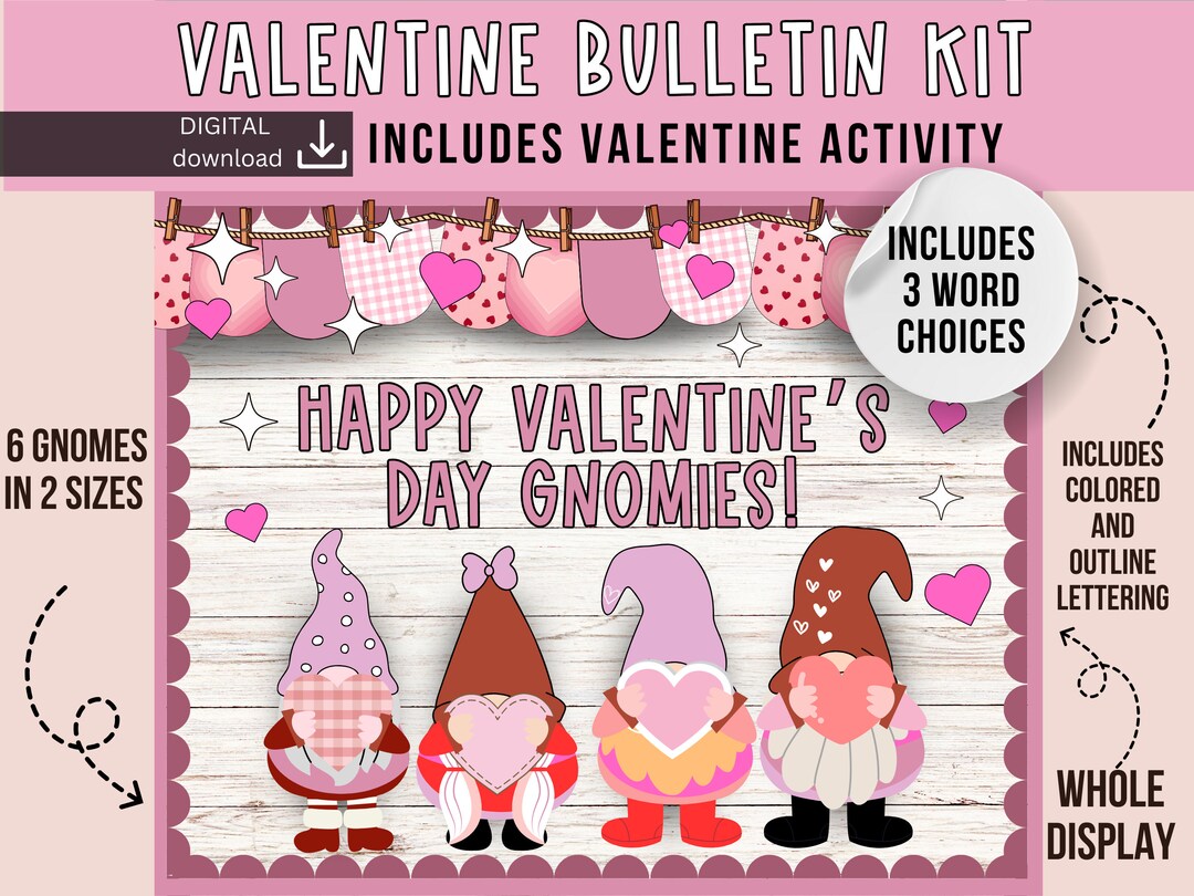 Valentine Bulletin Board | Gnome Bulletin Board | February Bulletin ...