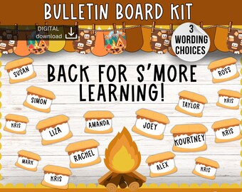 Back to School Bulletin Board Printable S'mores New Bulletin Board Kit ...