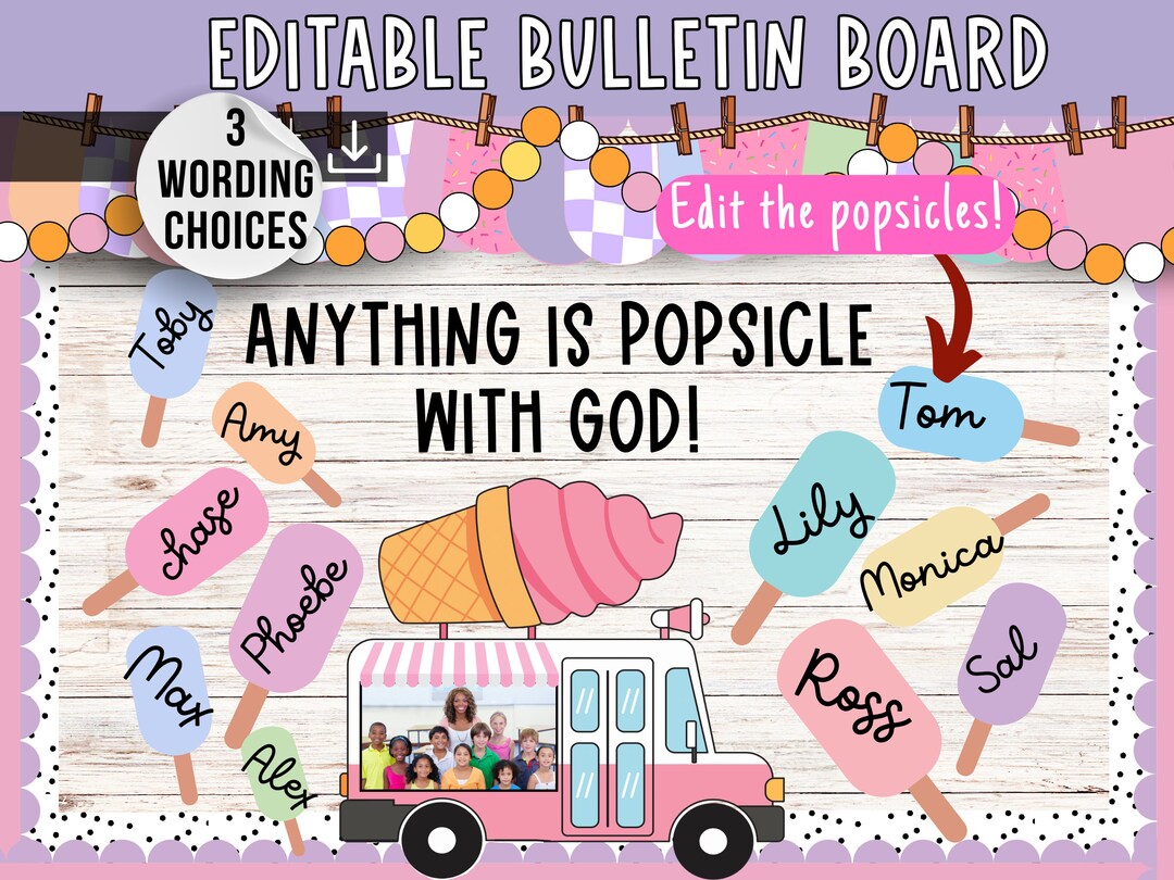 Jesus Bulletin Board | Ice Cream Truck Bulletin Board | Cute Christian ...