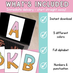 Alphabet Bulletin Board | Ice Cream Lettering | Summer Classroom Decor ...