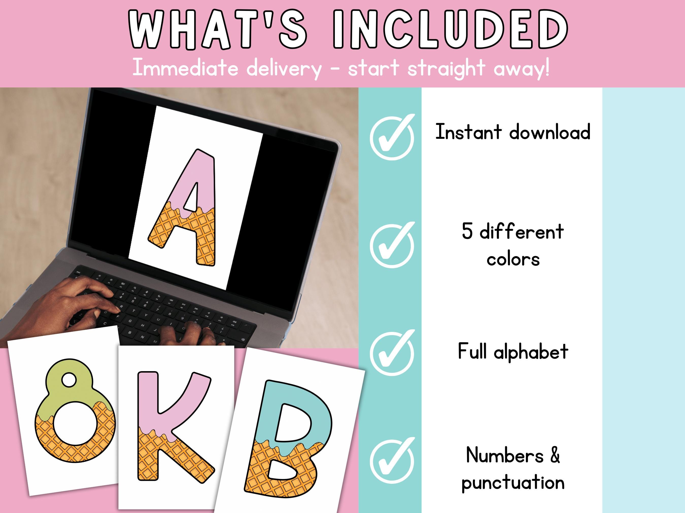 Alphabet Bulletin Board | Ice Cream Lettering | Summer Classroom Decor ...