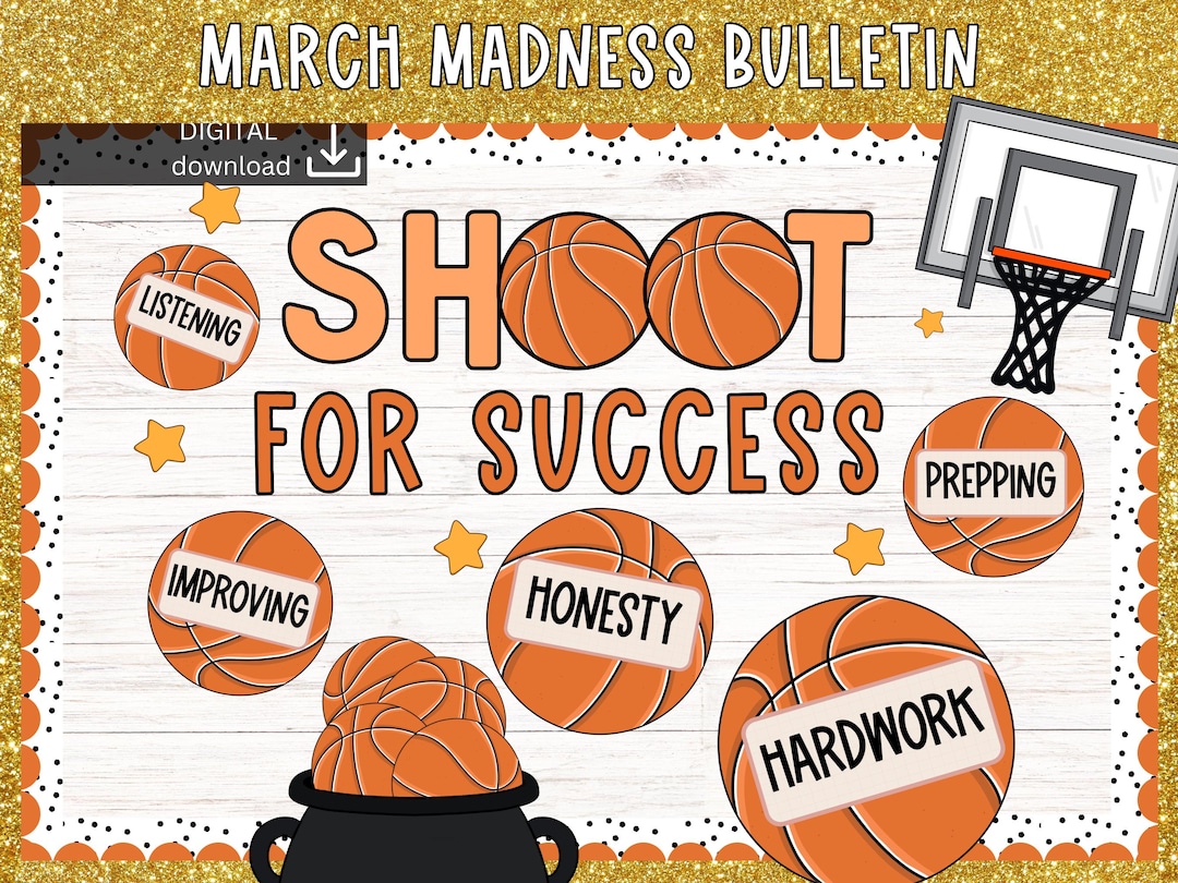 March Madness Bulletin Board Kit | Basketball Bracket | March Classroom ...