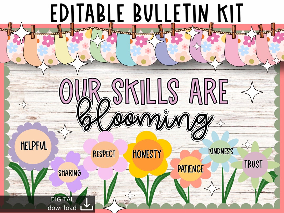 Spring Bulletin Board | March Bulletin Board | Editable Bulletin Board ...