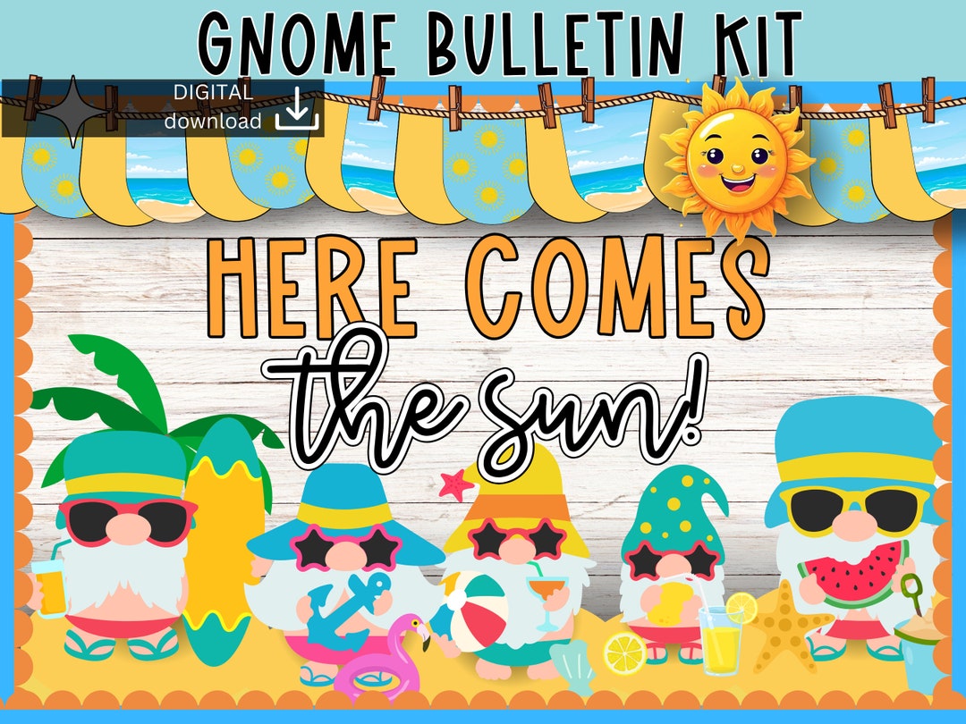 Summer Gnome Bulletin Board | Beach Bulletin Board | Seaside Bulletin ...