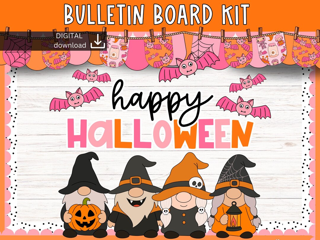 Halloween Gnomes Bulletin Board Kit: Witchy Classroom Decor (digital ...