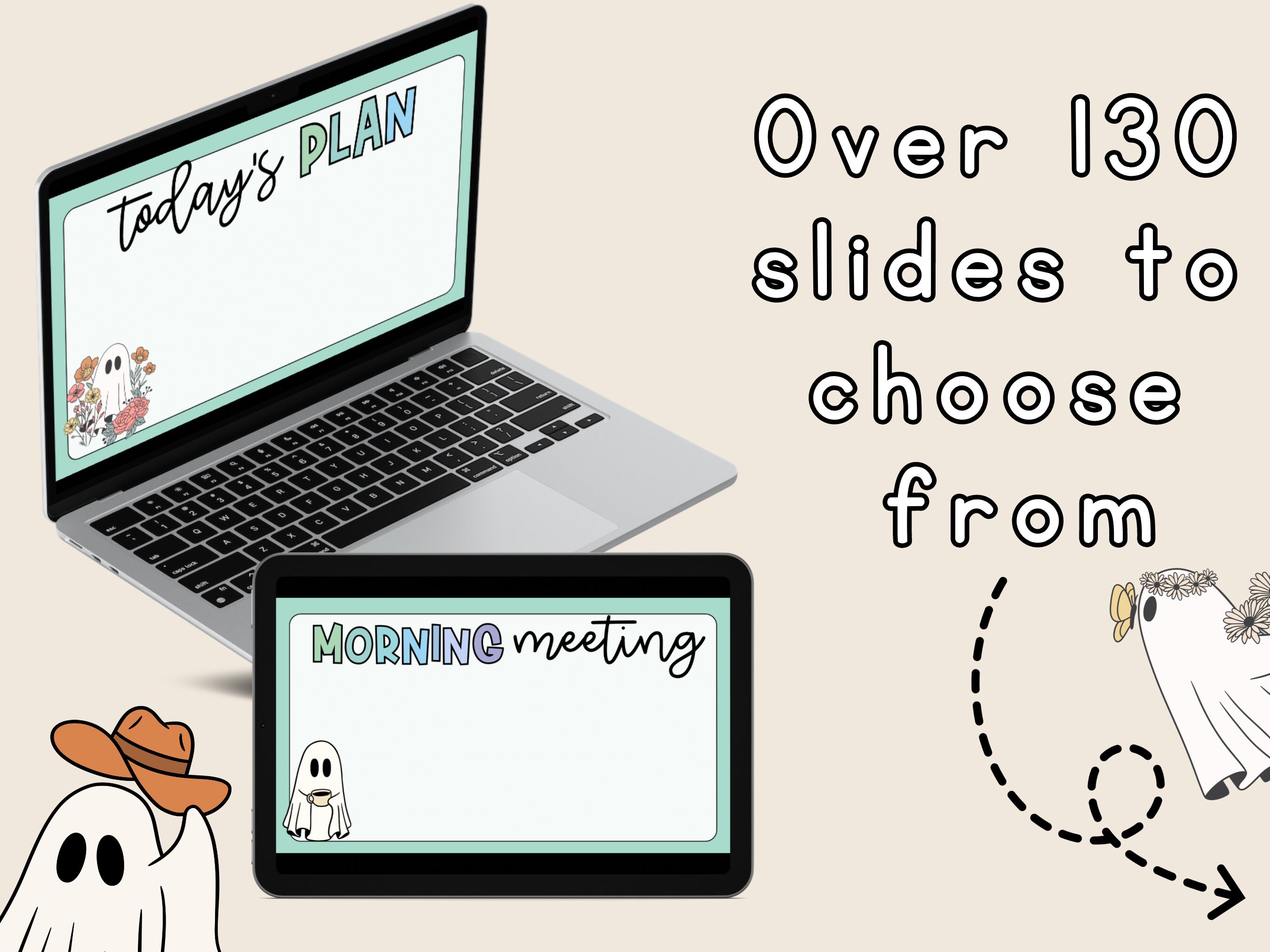 Cute Ghosts Google Slides Template Google Slides Templates - Etsy
