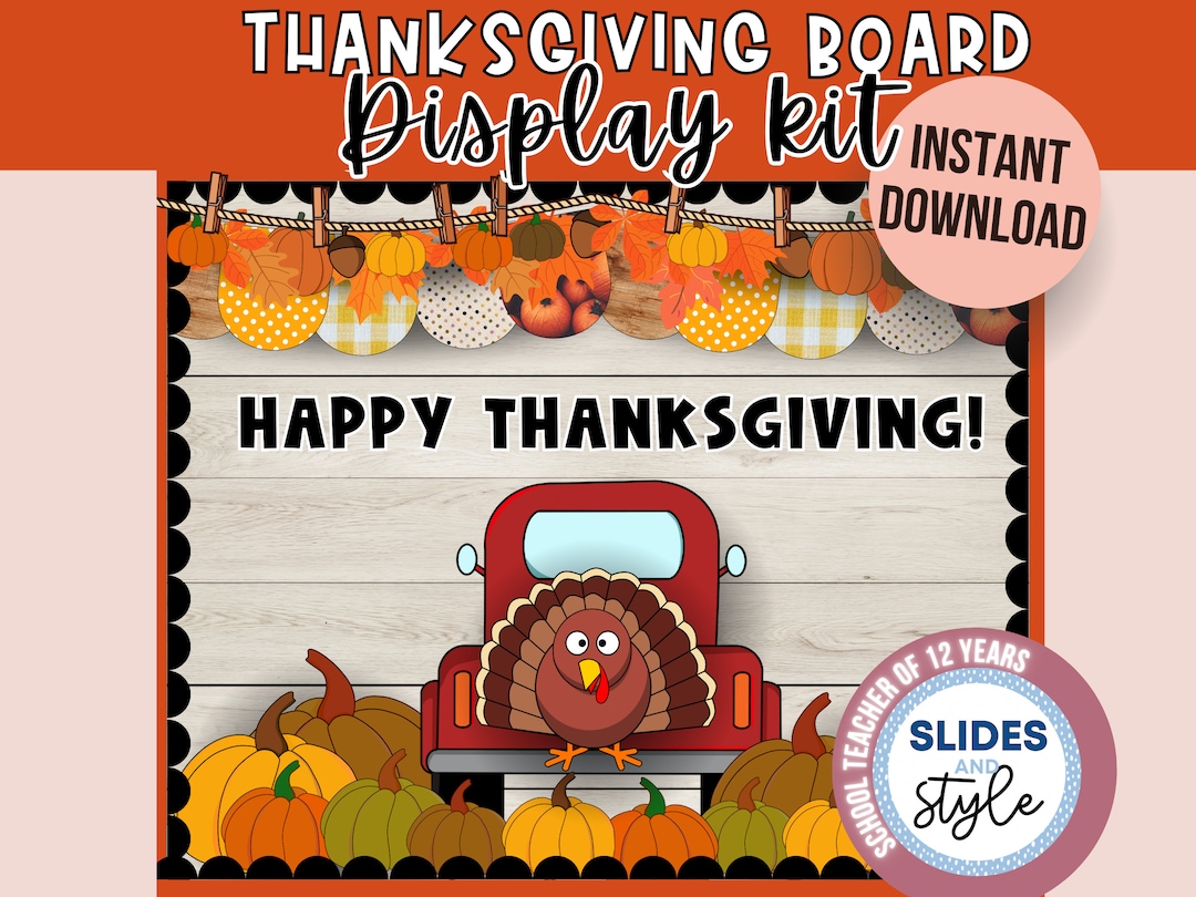 Thanksgiving Bulletin Board Kit | Classroom Decor for Thanksgiving ...