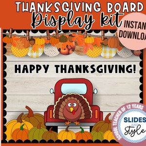 Thanksgiving Bulletin Board Kit | Classroom Decor for Thanksgiving ...