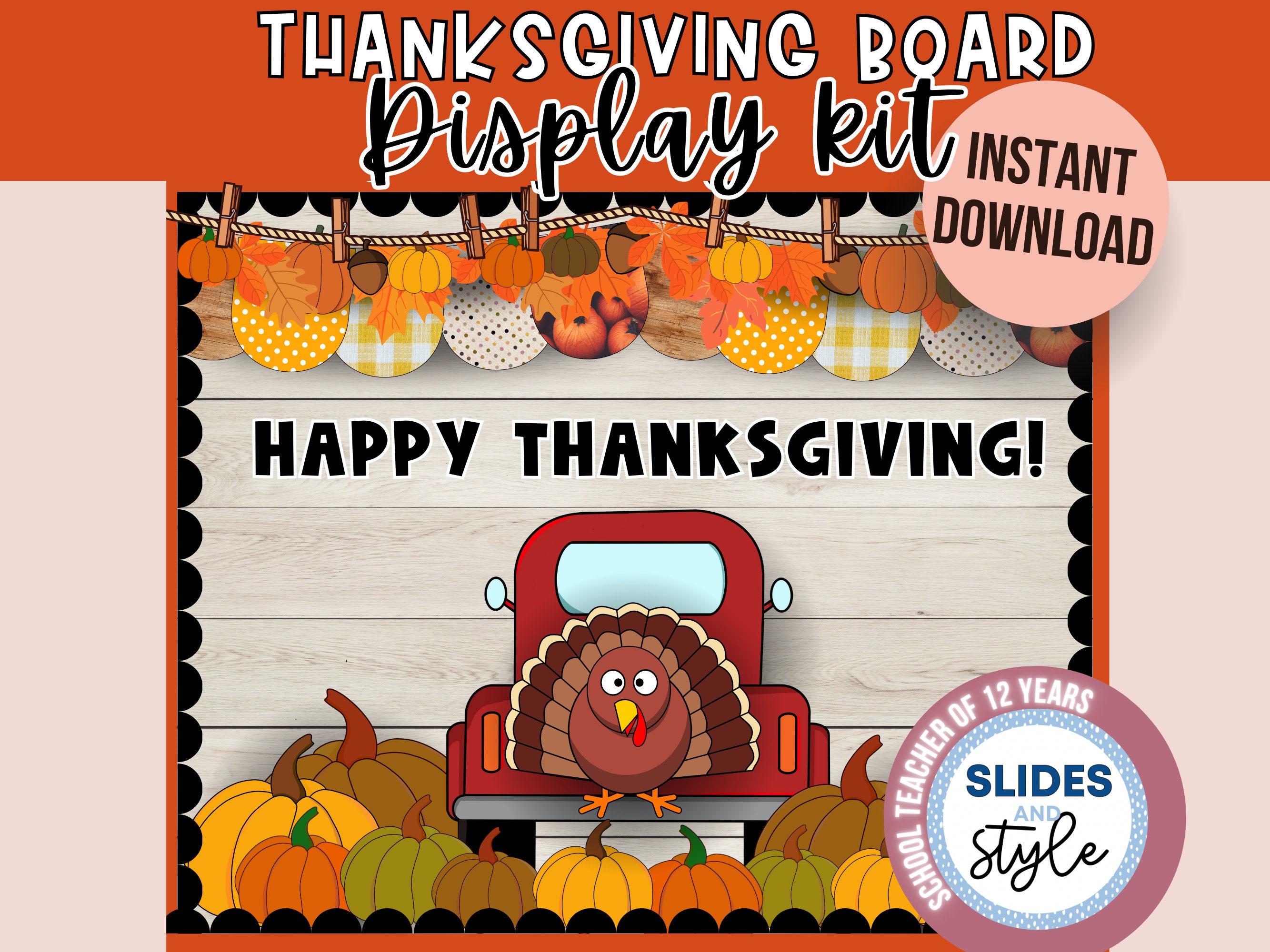 Thanksgiving Bulletin Board Kit Classroom Decor for - Etsy