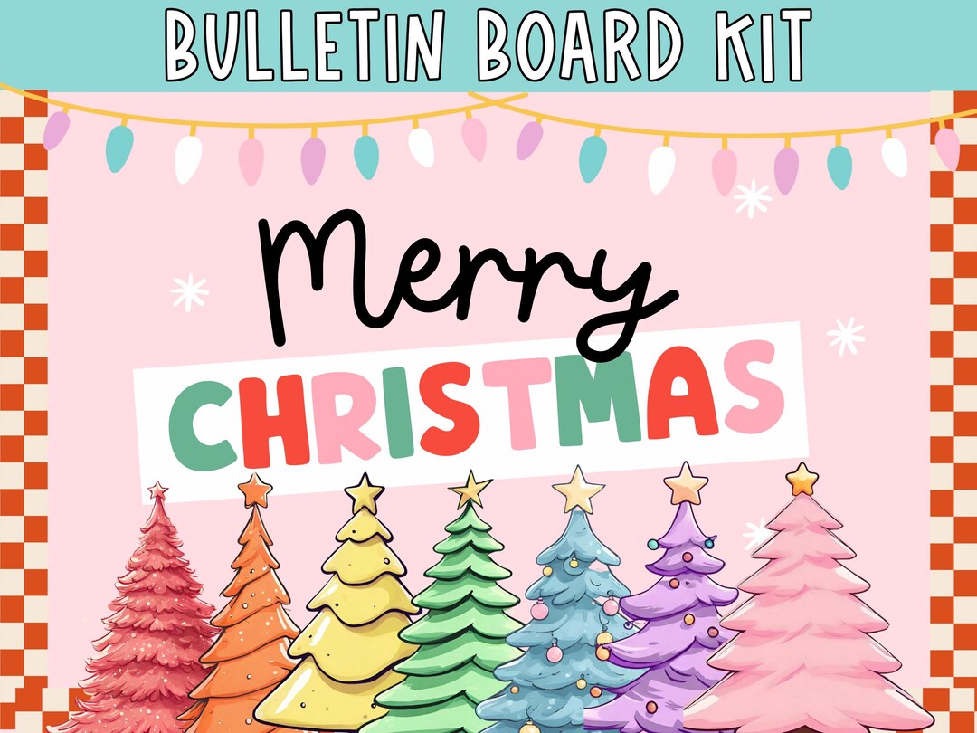Christmas Bulletin Board Kit for Teachers | Pastel Retro Classroom ...