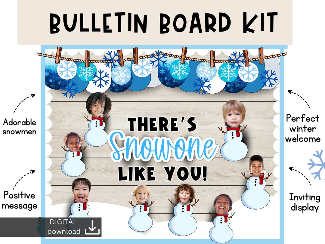 Snowman Bulletin Board Kit | Classroom Decor for Winter | Digital ...