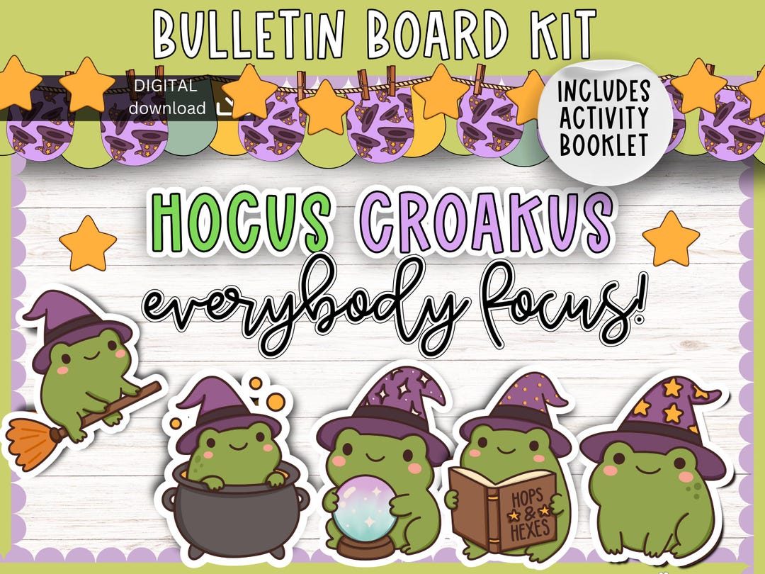 Cute Frog Halloween Bulletin Board | Witch SEL Halloween Decor ...