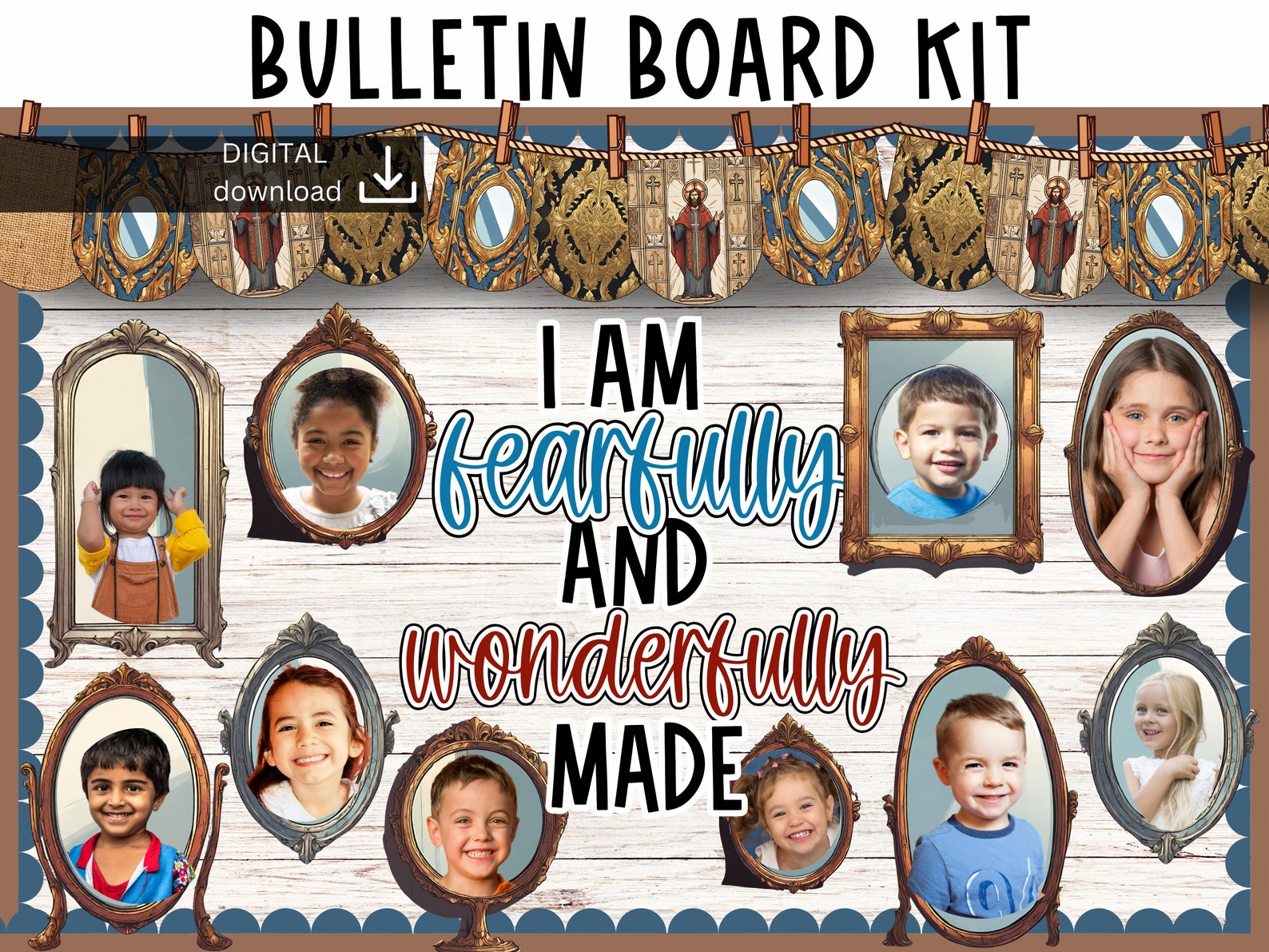 Christian Bulletin Board Christian Classroom Decor Bible Verse Resource ...