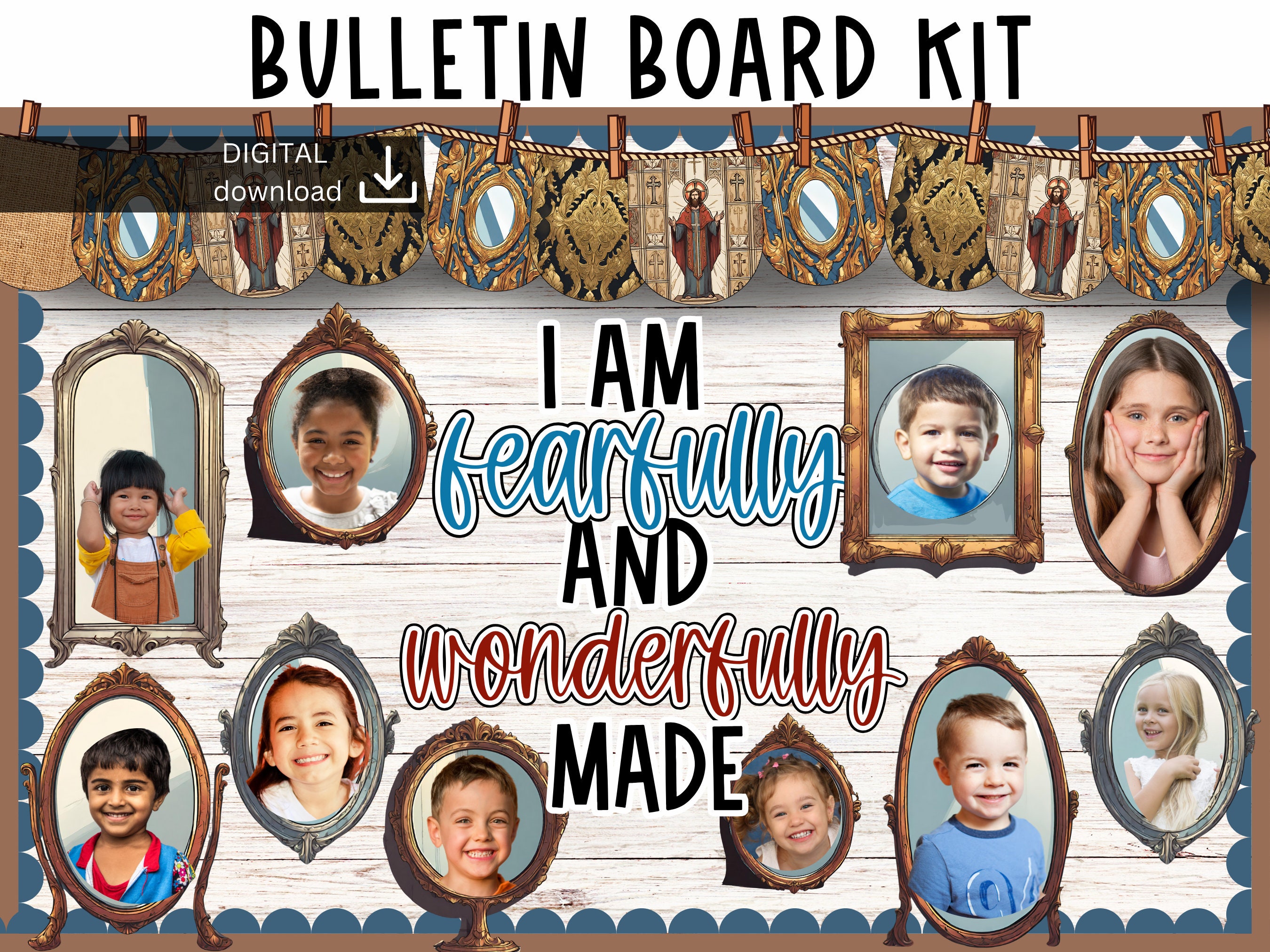 Christian Bulletin Board Christian Classroom Decor Bible Verse Resource ...