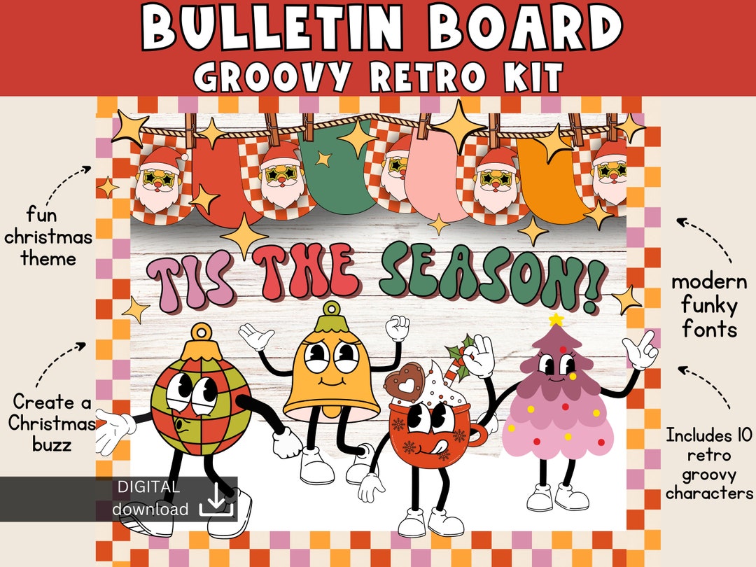 Retro Bulletin Board | Christmas Bulletin Board | Boho Bulletin Board ...