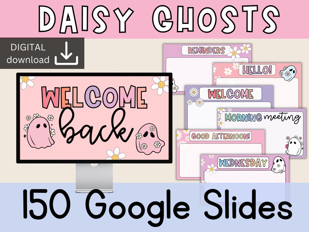 Cute Ghosts Google Slides Template Daisy Google Slides - Etsy