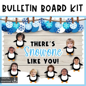 Penguin Bulletin Board Kit | Classroom Decor for Winter | Digital ...
