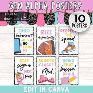 Gen Alpha Slang Posters for School | Middle School Behaviour Bulletin ...