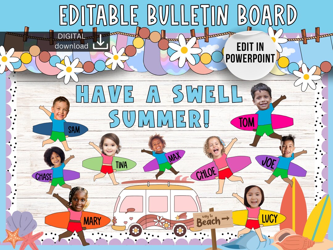 Summer Bulletin Board | End of Year Bulletin Kit | Beach Classroom ...
