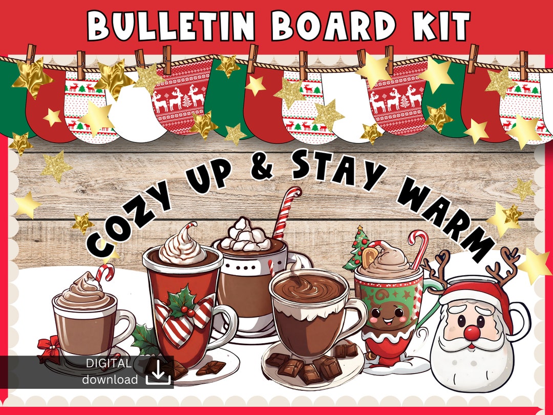 Hot Cocoa Bulletin Board | Christmas Mugs Bulletin Board Decor ...