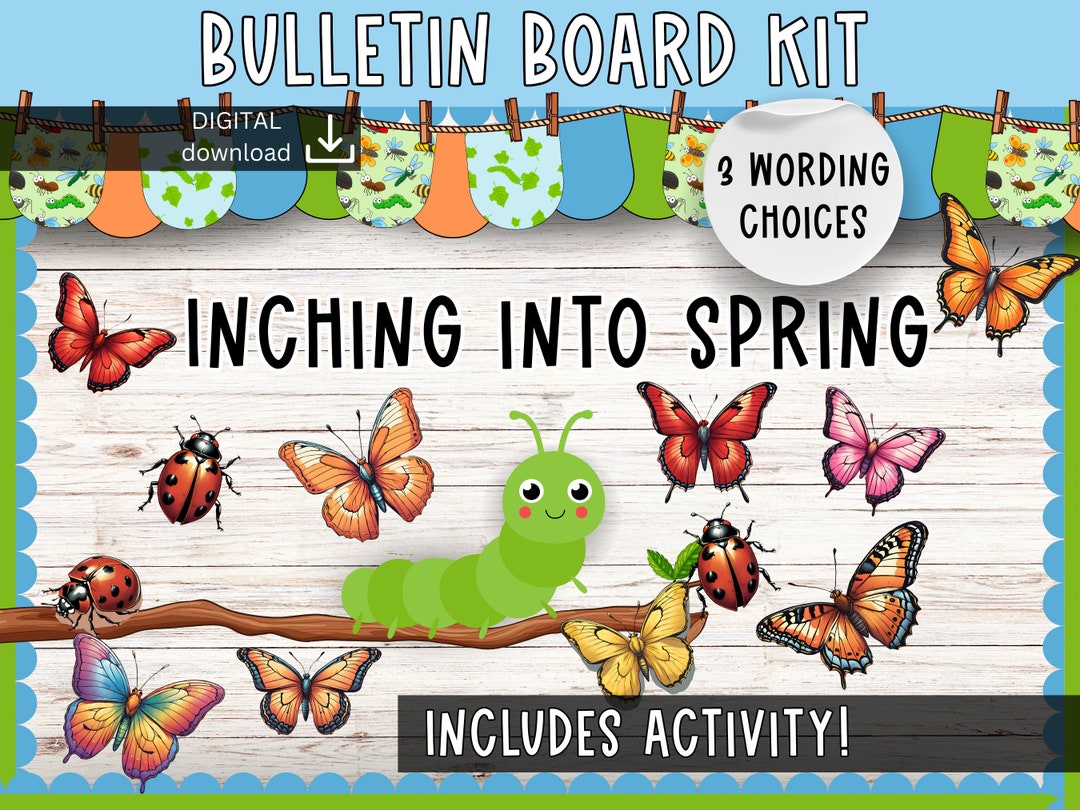 Spring Bulletin Board | Easy Door Decor | Pastel Bulletin Board Kit ...
