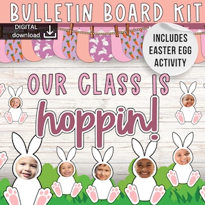 Easter Bulletin Board Childrens Faces Bulletin Board Bunny Classroom ...