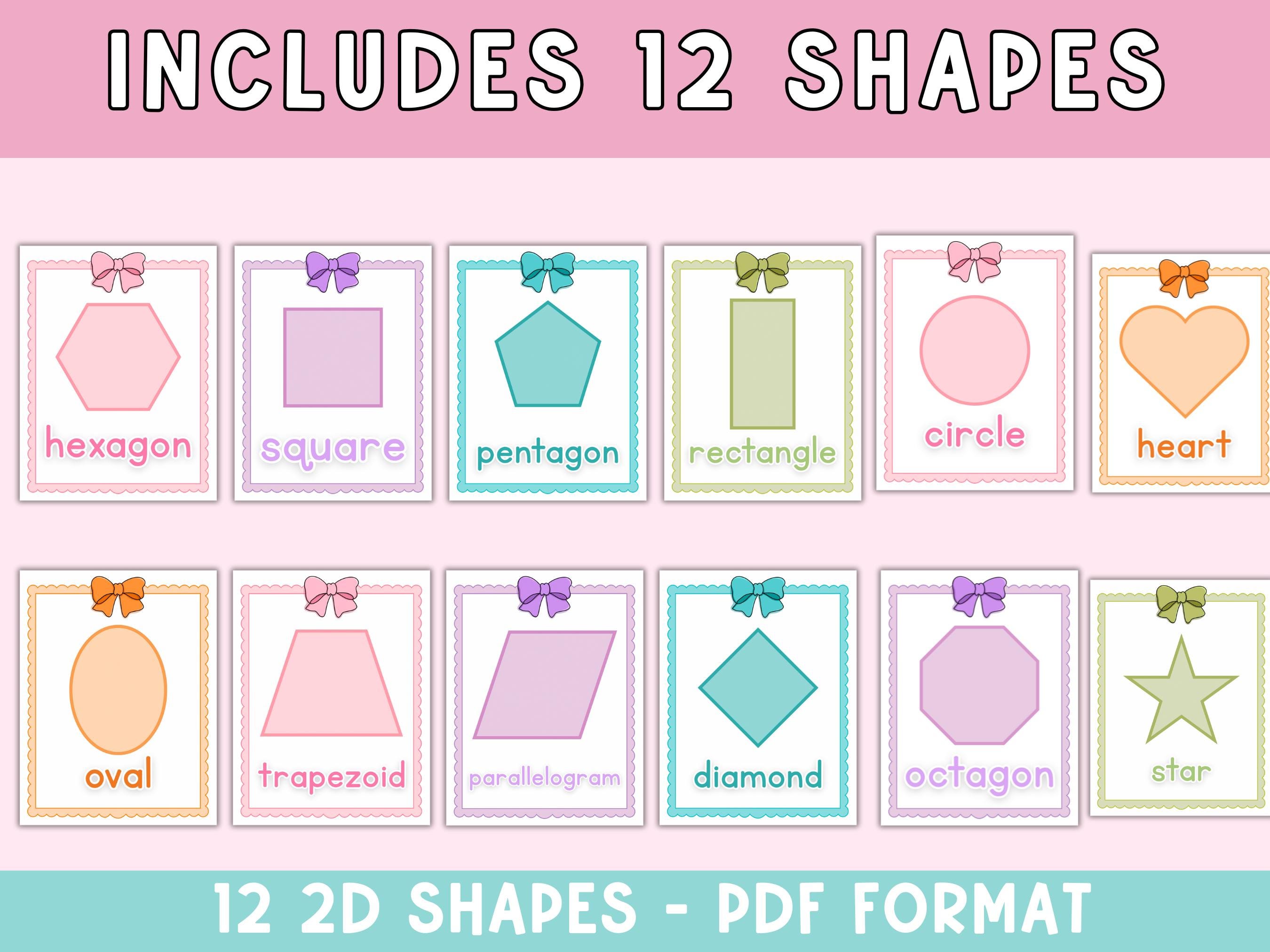 Coquette 2D Shapes Poster Set: Pastel Classroom Math Decor (PDF ...