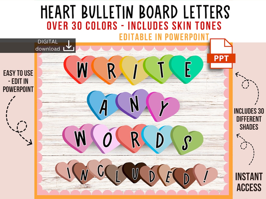 Printable Bulletin Board Lettering | Valentine Display Lettering ...