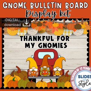 Thanksgiving Bulletin Board Kit | Gnome Decor for Thanksgiving ...