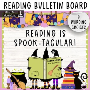 Halloween Reading Bulletin Board | Witch Reading Corner Decor | Spooky ...