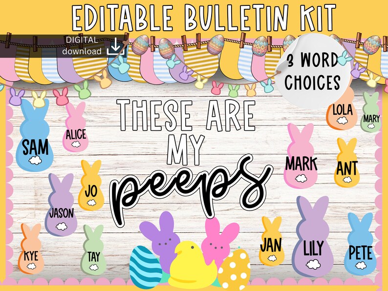 April Bulletin Board | Peeps Bulletin Board | Easter Bulletin Board ...