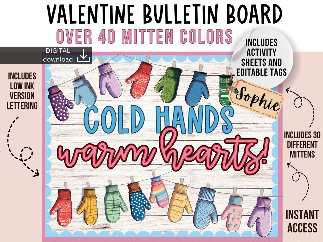 Valentine Bulletin Board | Winter Bulletin Board | Mitten Decor | Cosy ...