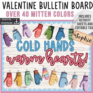 Valentine Bulletin Board | Winter Bulletin Board | Mitten Decor | Cosy ...