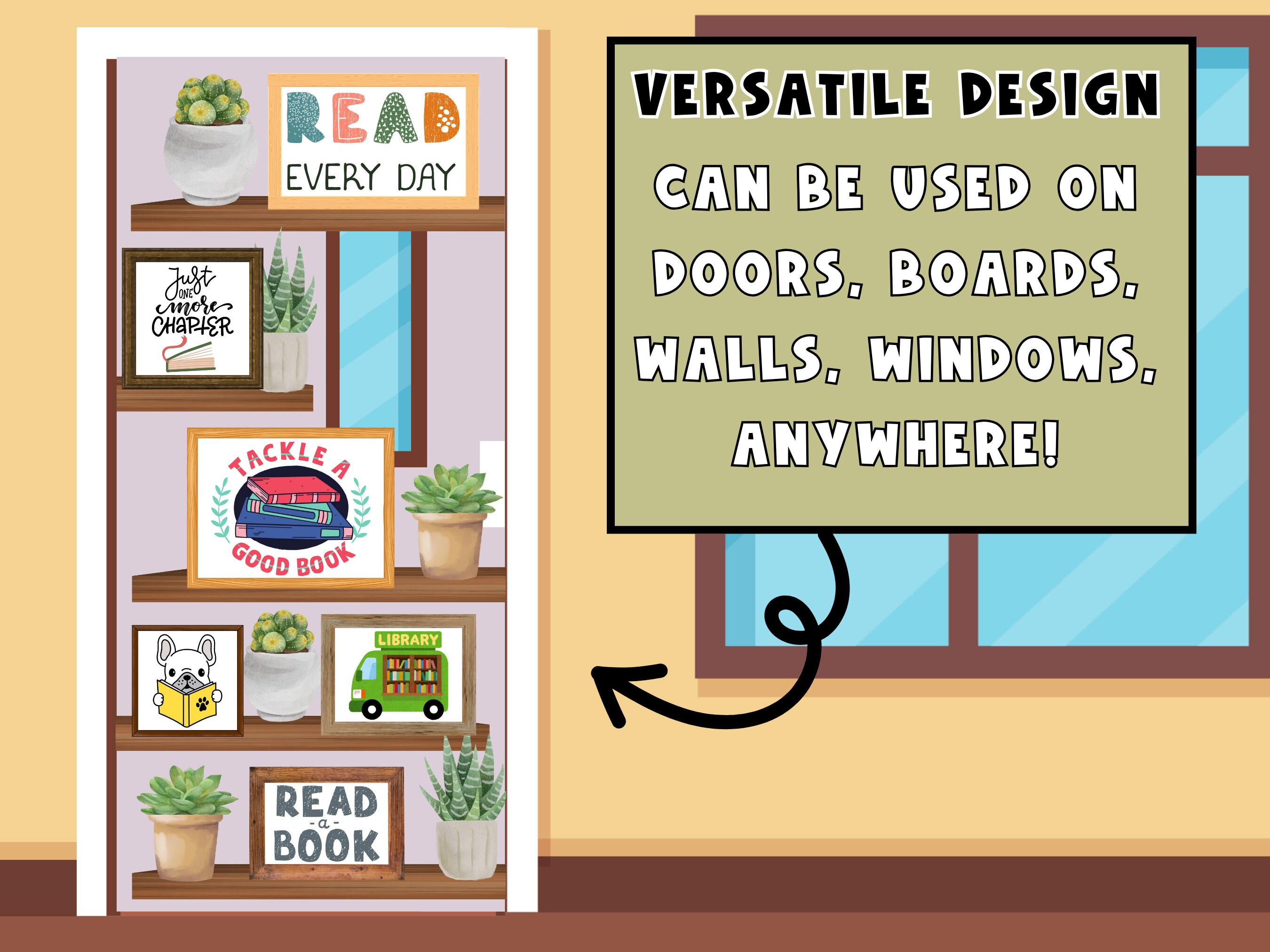 Book Shelf Bulletin Board | Reading Bulletin | Library Door Decor ...