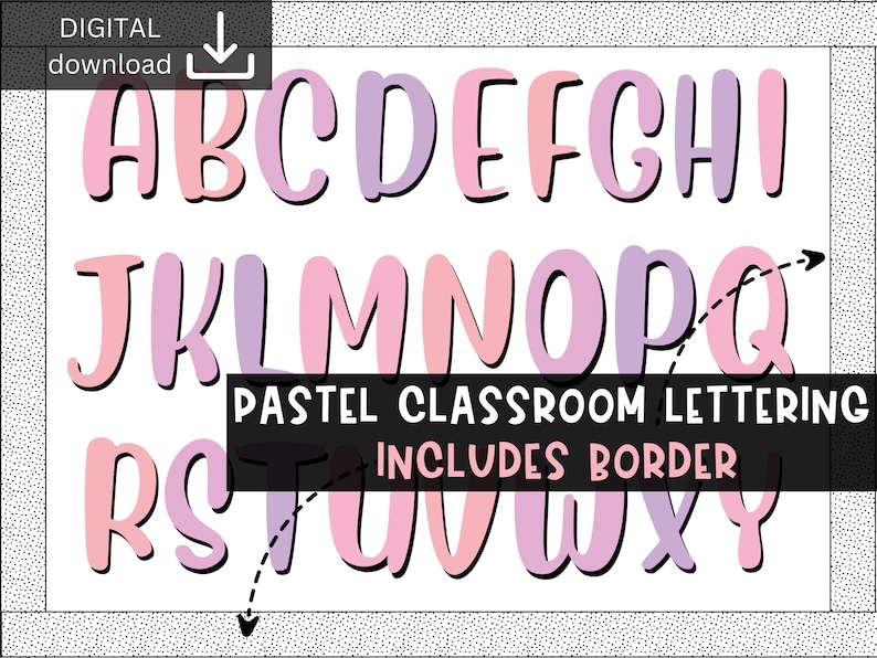 Alphabet Bulletin Board Kit Pastel Bulletin Lettering Decor - Etsy