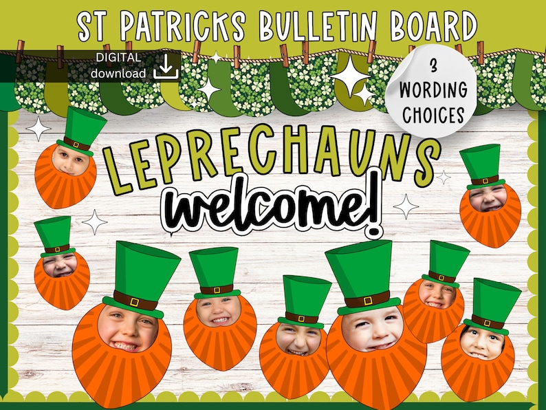 Leprechaun Bulletin Board | March Bulletin Board | Childrens Faces ...