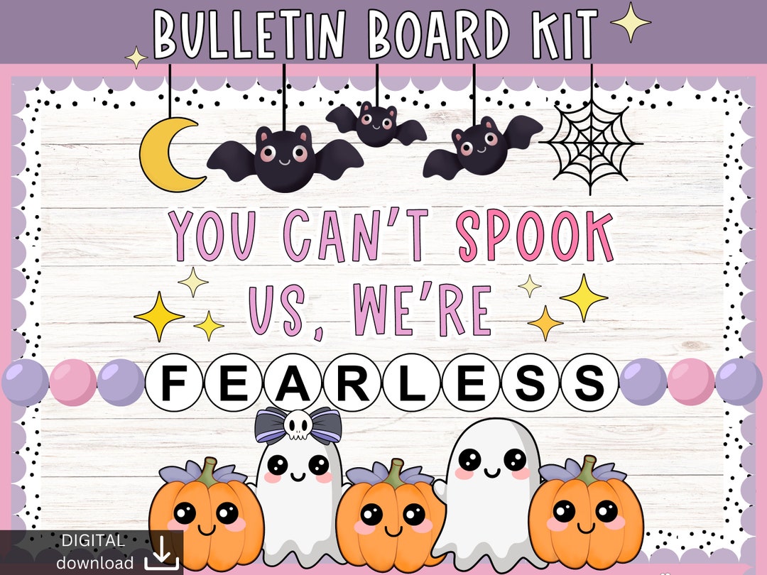 Halloween Era Printable Decor | Fearless Bulletin Board | Friendship ...