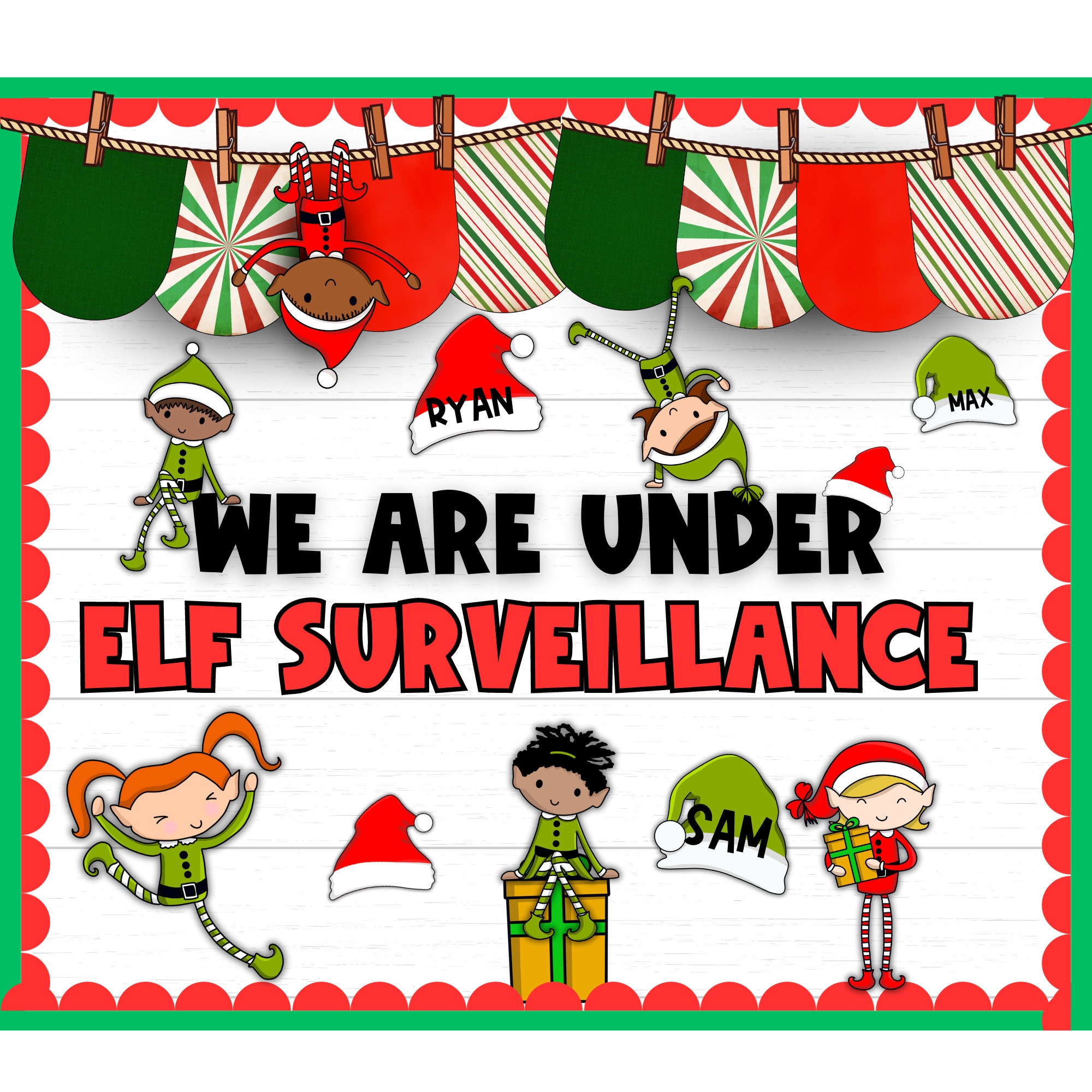 Elf Classroom Naughty Elf Bulletin Board Christmas Bulletin Board ...