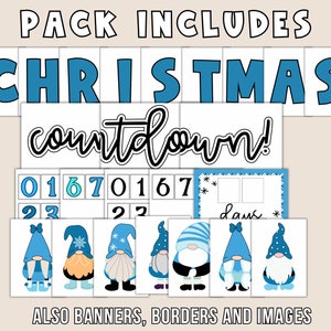 Christmas Countdown Bulletin Board | Gnome Bulletin Board | Winter ...