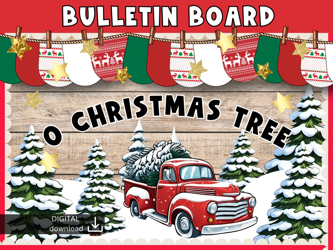 Christmas Tree Truck Bulletin Board | Christmas Bulletin Board Decor ...