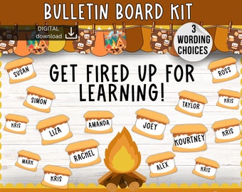 Back to School Bulletin Board Printable S'mores New Bulletin Board Kit ...