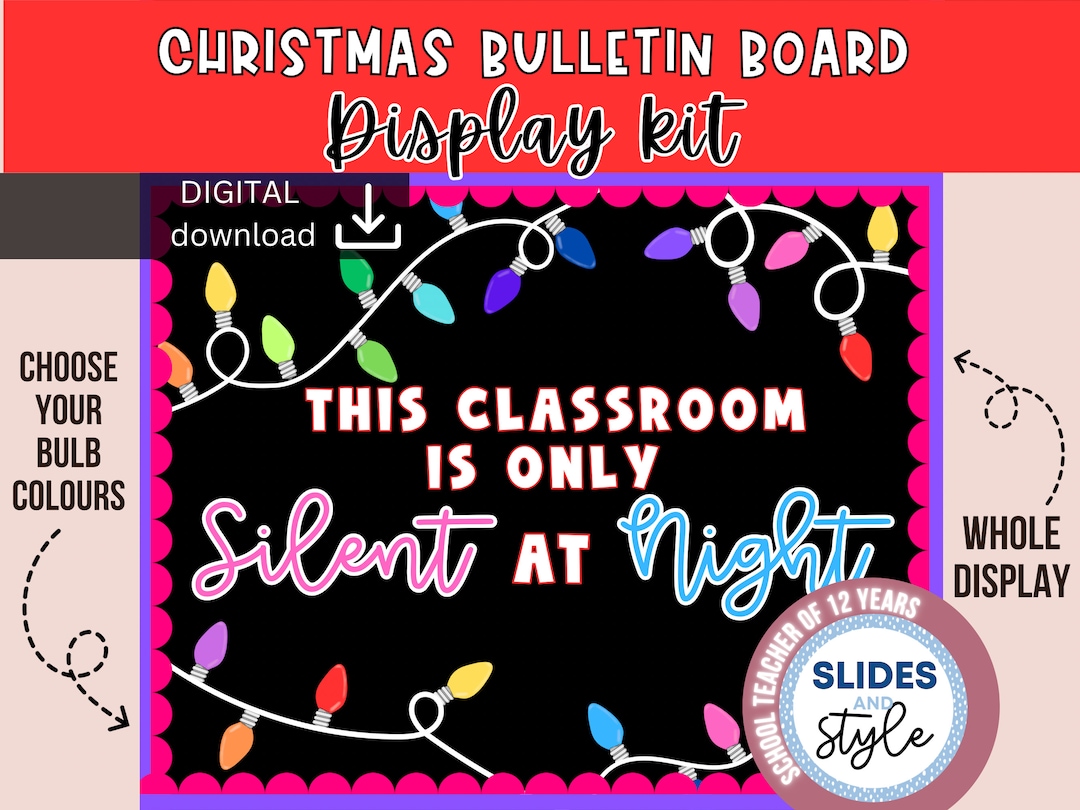 Christmas Classroom Decor Printable | Festive Bulletin Board Decor ...