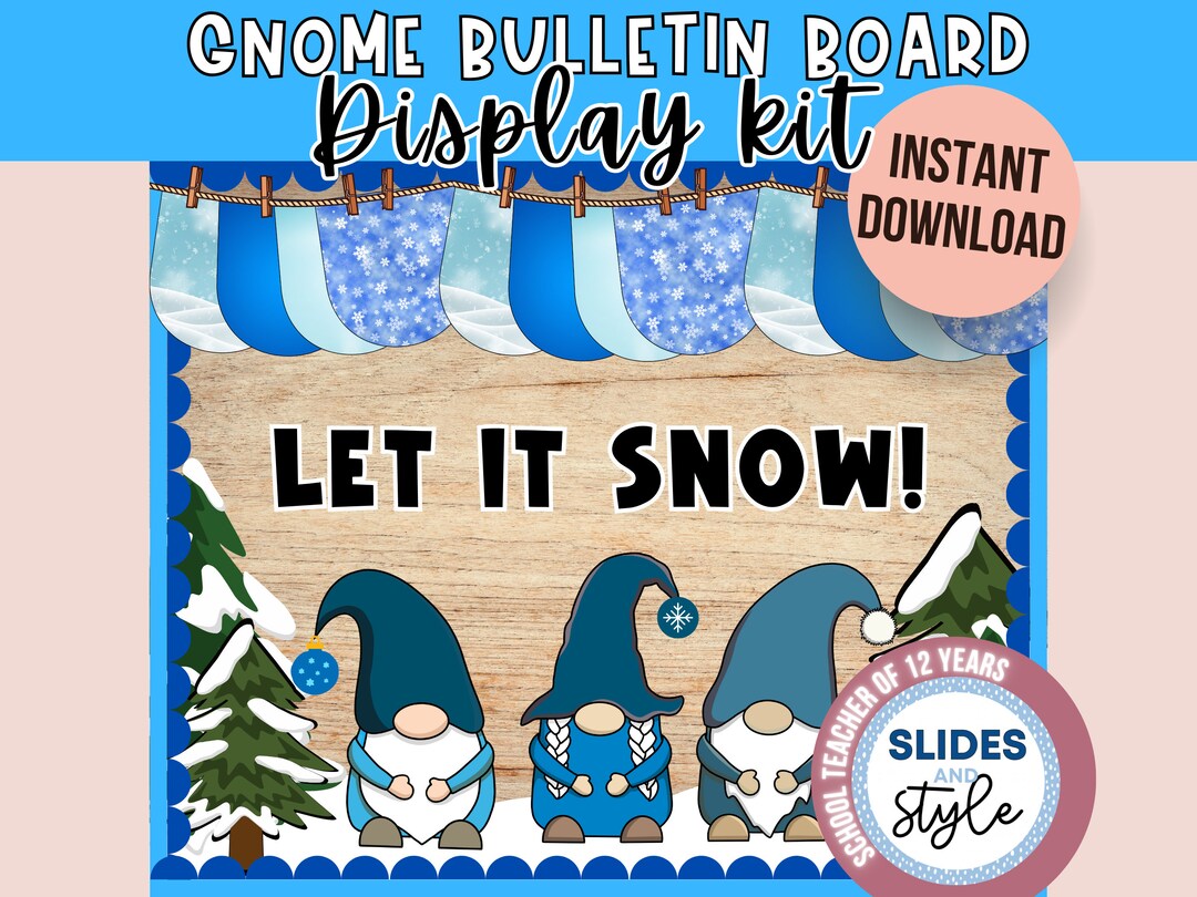 Gnome Christmas Classroom Decor Printable | Christmas Bulletin Board ...