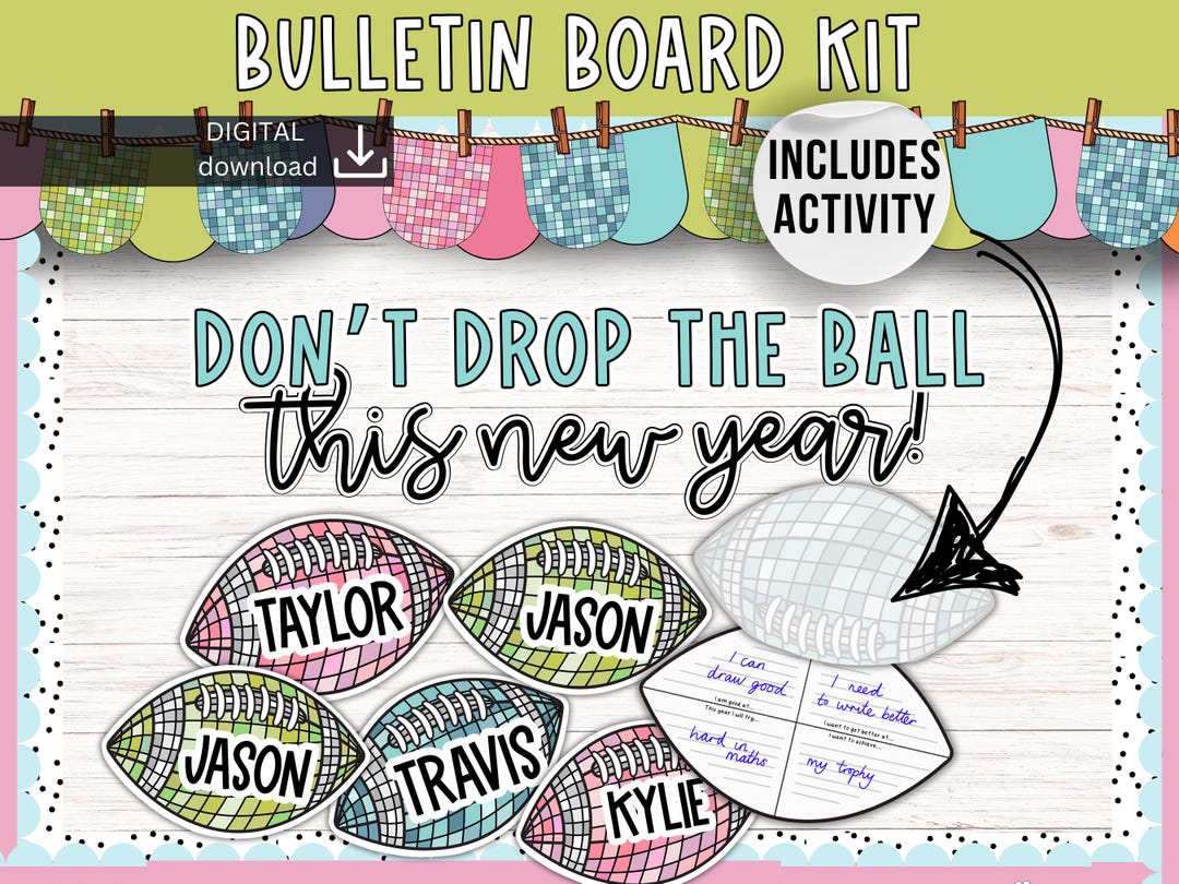 New Year Bulletin Board | Goals Bulletin Board | Resolutions Bulletin ...