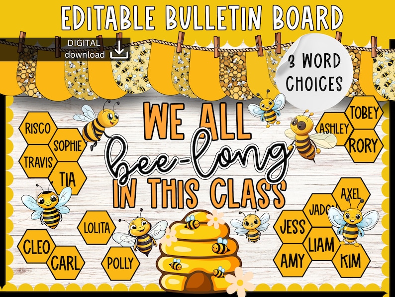 New Year Bulletin Board | Bee Bulletin Board | Children's Faces ...
