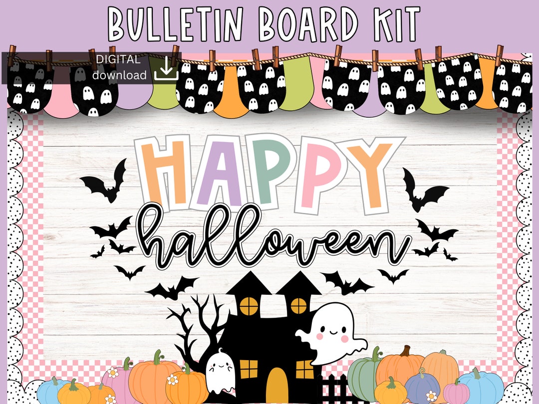 Cute Halloween Bulletin Board | Spooky Ghosts Bulletin Board | Pumpkin ...